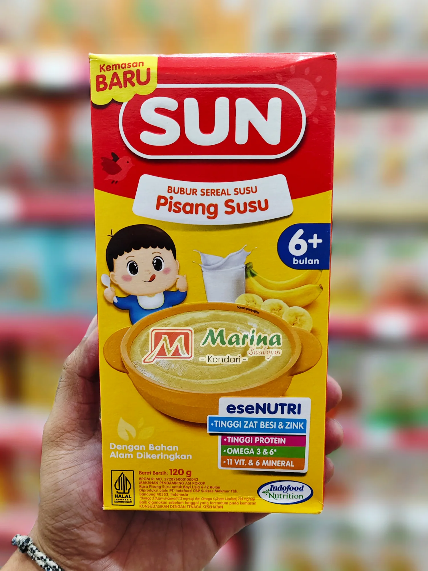 Sun Bubur Pisang Susu 120gr - Marina Swalayan
