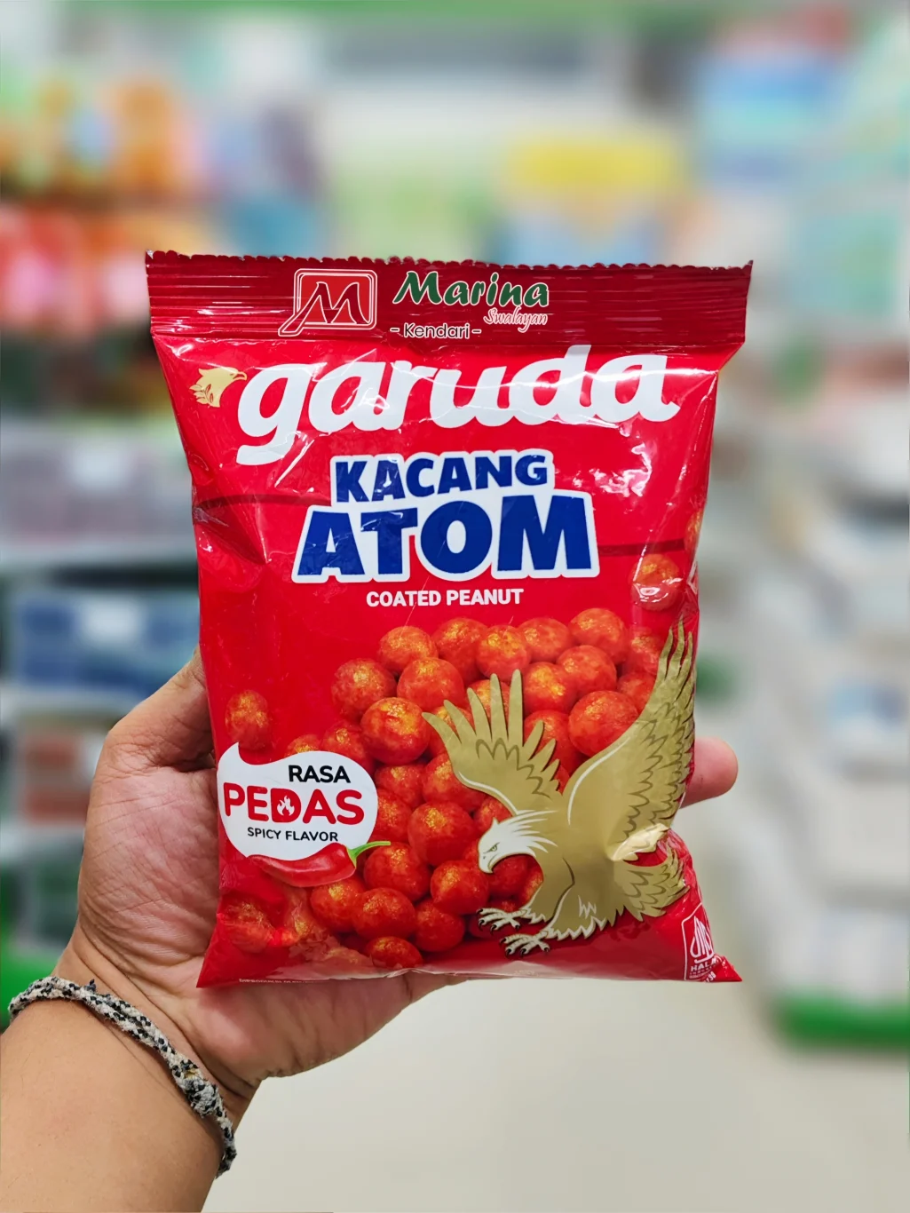 Garuda Kacang Atom Pedas 100gr - Marina Swalayan